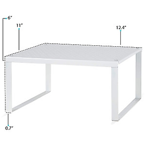 BGT Skab Kitchen Cabinet Organizer Plates, Pots and Pans Organizer Mug Holder Self - Standing Kitchen Storage & Spice Rack, Steel White
