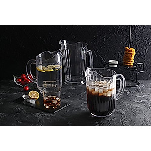 New Star 46229 Polycarbonate Plastic Restaurant Water Pitcher with 3 Spouts, 60-Ounce, Clear