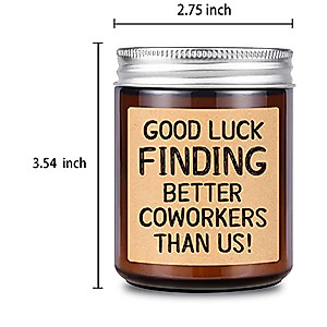 Lavender Scented Candle - Going Away Gift for Coworker Women Men Goodbye, Farewell, Leaving Gifts for Colleague Boss Co-Worker Friends - Good Luck Finding Better Coworkers Than Us
