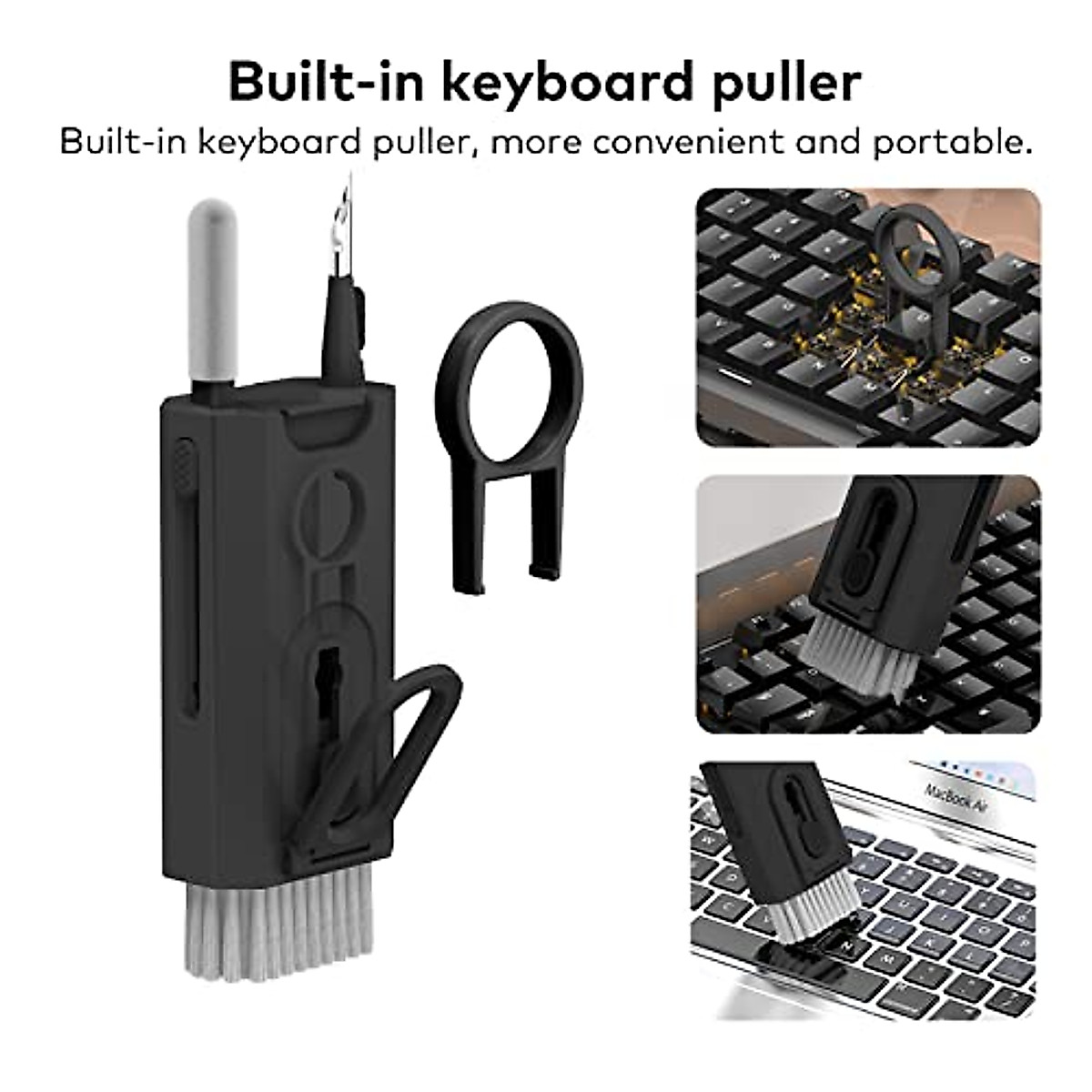 8 in 1 Electronic Cleaning kit - Keyboard Cleaner, Keyboard Cleaning Kit, Laptop Cleaner, Laptop Cleaning Kit, Electronic Cleaner Kit for Airpods Pro/Laptop/Phone(Give Away a Flannel Cloth) Black