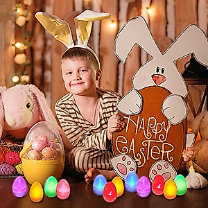 Shindel 24PCS Glow Easter Eggs, Light Up Easter Eggs Party Favors for Kids Glow in The Dark Eggs Easter Basket Stuff