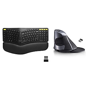 DeLUX Wireless Ergo Keyboard with Backlit GM902PRO and Vertical Mouse M618GGX