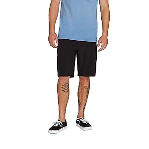 Volcom Men's Kerosene 21" Hybrid Chino Shorts, Black, 32