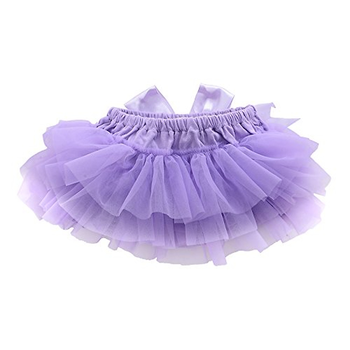 muyan Girls Cotton Tulle Ruffle with Bow Baby Bloomer Diaper Cover and Headband Set (Purple, Newborn-S(0-3Month))