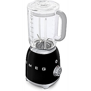 Smeg BLF01BLUS Retro Style Blender with 6 Cups Tritan BPA-Free Jug, Detachable Stainless Steel Dual Blades, Overload Motor Protection, 4 Speeds and 3 Preset Programs in Black