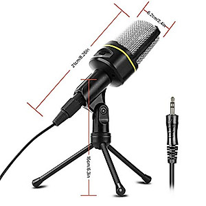 RTBBYU Desktop Wired Microphone Laptop Computer Adjustable Tripod Microphone Online Chatting Live Streaming Mic