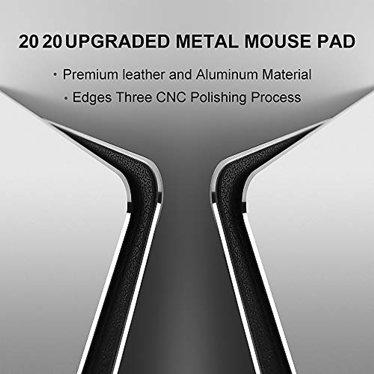 Metal Aluminum Mouse Pad, Office and Gaming Thin Hard Mouse Mat Double Sided Waterproof Fast and Accurate Control Mousepad for Laptop, Computer and PC,9.45 X 7.87 Inch,Silver