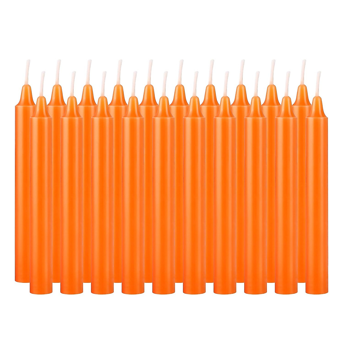20pcs 4-inch Taper Candles Smokeless Long Burning Candles for daily, Wedding,Christmas Table,Fireplace(orange)