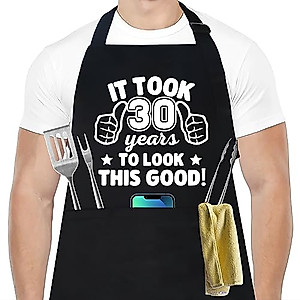 30th Birthday Gifts for Men Women, 1993 Happy 30th Birthday Gift Ideas, 30th Chef Aprons for Men with 3 Pockets, Funny Cooking Aprons for 30 Years Old Men, Women, Husband, Wife, Son, Daughter, Friend