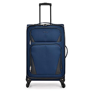 U.S. Traveler Aviron Bay Expandable Softside Spinner Wheels, Navy, 3 Piece Luggage