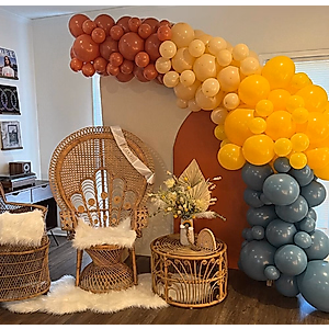 Beaumode Here Comes the Son Balloon Arch Garland Kit 149pcs for Retro Sun Baby Shower First Trip Around the Sun Sunshine Theme Birthday Kids Groovy Boho Party Backdrop Decoration (Slate Blue)