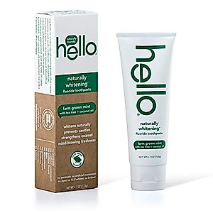Hello Naturally Whitening Fluoride Toothpaste and Naturally Fresh Antiseptic Mouthwash, Farm Grown Mint, Alcohol Free, Vegan, SLS Free and Gluten Free, 4.7 Ounce Tubes (Pack of 2), 16 Ounce Bottle