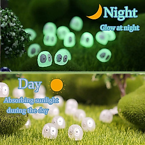 Glow in Dark Tree Elves,Mini Resin Briquette Elves,Gardening Potted Decorative Doll,Figurine Ornaments,Miniature Landscape Fairy Garden Gnome Decoration,Patio,Balcony,Outdoor,Lawn Decorations 50PCS