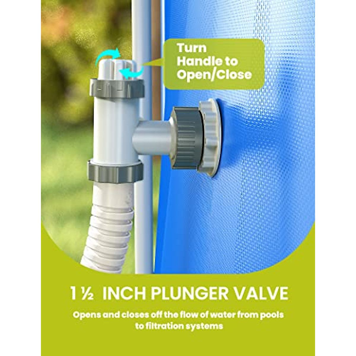 SUMMERBUDDY Above Ground Pool Parts, Replacement Pool Pump Part with Plunger Valve, 1.5" Outlet Strainer & Inlet Nozzle, Pool Hose Adapter for Sand Pump (Style 1)