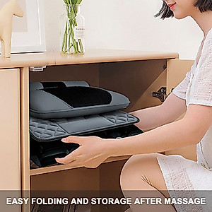 JPWDDWYT Full Body Massage Mat with Heat Massage Chair pad Foot Massager Multifunction Foldable Heating Cushion 9 Massage /3 Timing Modes Shiatsu Massage Pad (Blue)