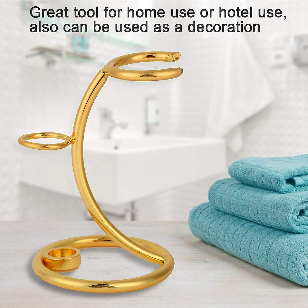 Tmtop Men Shaving Tool Holder Beard Shaver Razor Brush Stand Rack (Gold)