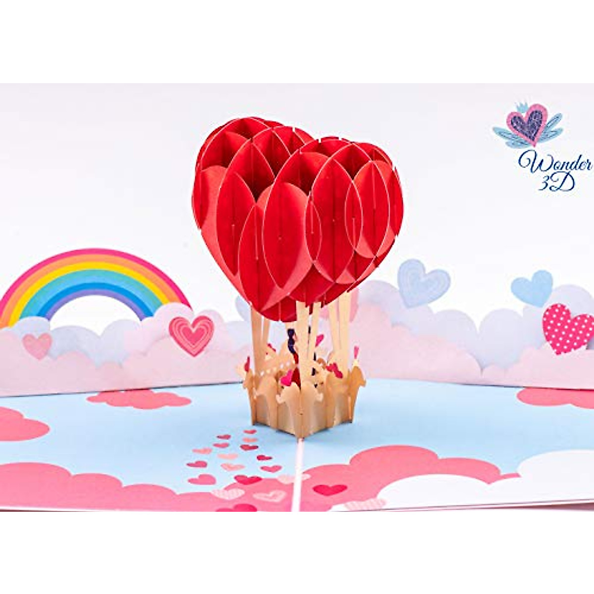 Wonder3D Pop Up Card for Valentines Day Pop Up Card, Valentines Day 3D Card, Happy Birthday, Happy Anniversary, Thank You, Get Well, Thinking of you, Anniversary card for her