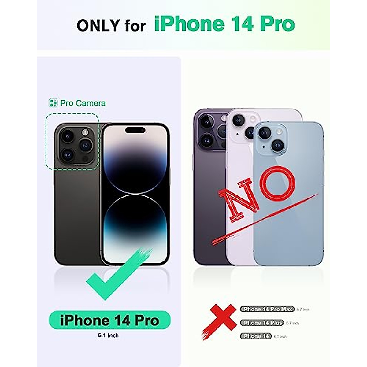 TUCCH Case Wallet for iPhone 14 Pro 6.1", [3 Card Holder] Slots Folio PU Leather Cover, [RFID Blocking] Stand Flip Case with [TPU Shockproof Interior Case] Compatible with iPhone 14 Pro, Classic Black