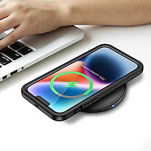 Lanhiem iPhone 14 Case, IP68 Waterproof Dustproof Case with Built-in Screen Protector, Rugged Full Body Shockproof Phone Cover for iPhone 14, 6.1 inch (Black)