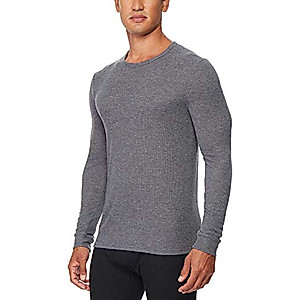32 DEGREES Men's Heat Long Sleeve Crew Neck Tee 2-Pack (White/Charcoal, Large)