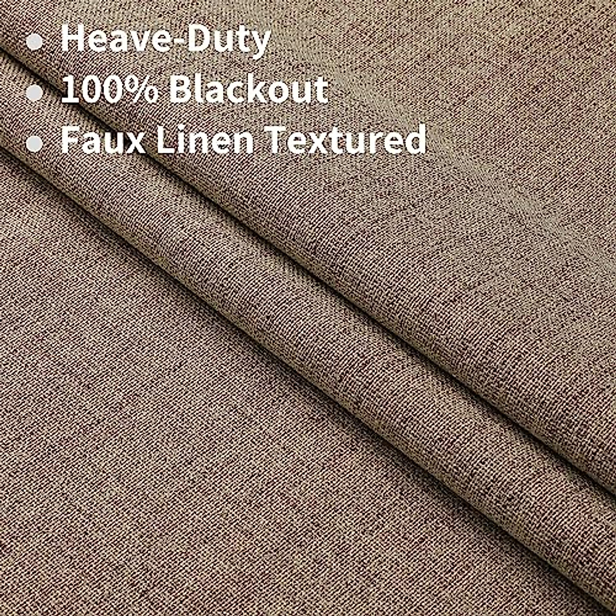 Joydeco Natural Linen Curtains 84 inch Length 2 Panels Set Burg 100% Blackout Long Drapes for Bedroom Living Room Black Out Darkening Curtain Thermal Insulated Back tab Rod Pocket(52x84 inch,Linen)