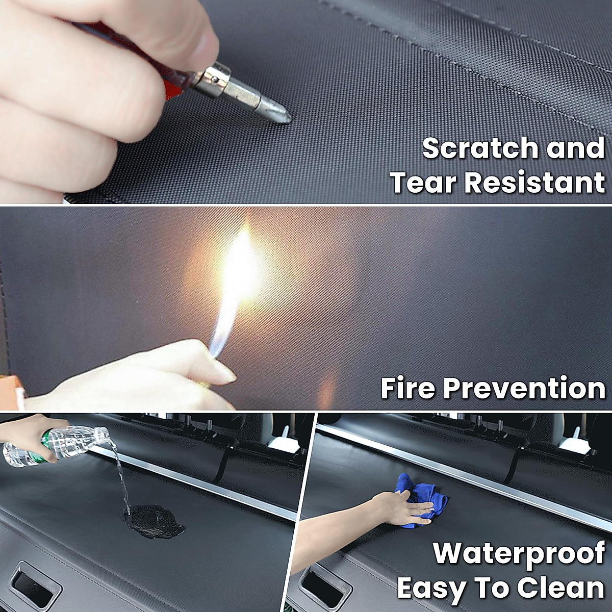 Trunk Cargo Cover for Ford Escape 2013 2014 2015 2016 2017 2018 2019 Retractable Rear Trunk Cargo Luggage Security Shade Cover Shield Interior Accessories Waterproof All Weather (Black)