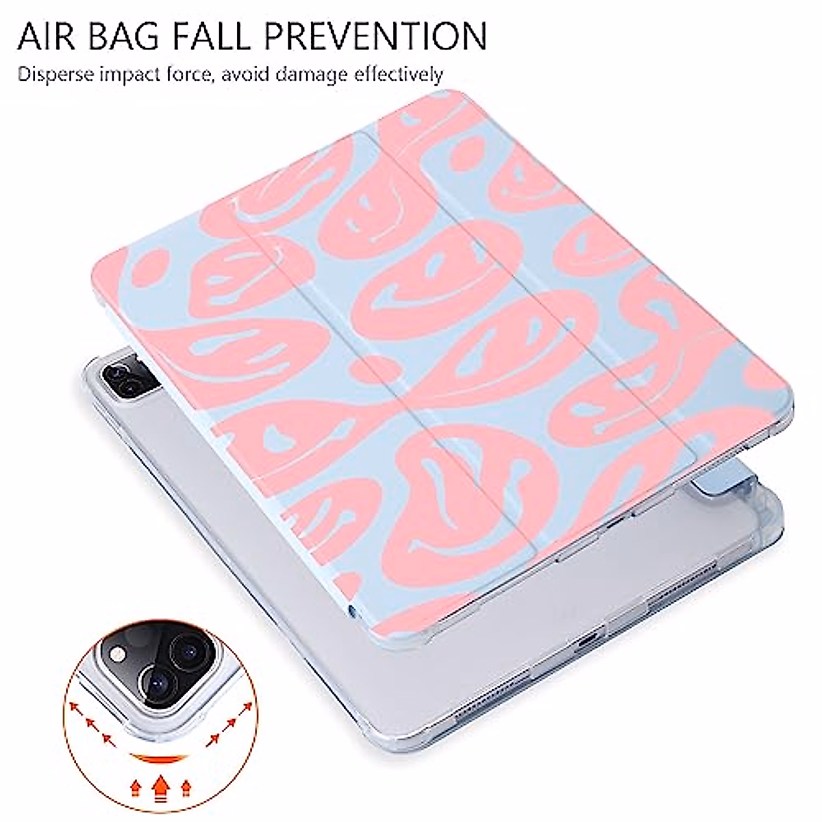Funny Pink ipad Mini 6 8.3" 2021 Case for Girl Child,Design Cute iPad Mini 6th Gen 2021 Four-Corner Shockproof Case with Soft TPU Back Cover,[Auto Wake/Sleep + Pencil Holder],Blue