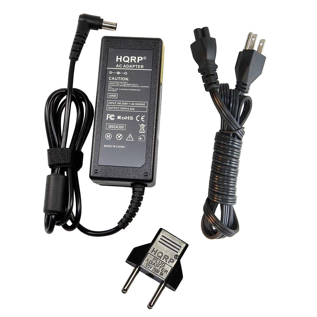 HQRP 19V AC Adapter Compatible with LG LCAP21 LCAP26-A LCAP21B EAY62648702 Monitor LED LCD HDTV TV Power Supply Cord Adaptor + Euro Plug Adapter