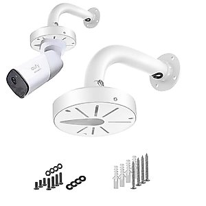 WiTi 6 inch Base Wall Mount Bracket for Surveillance Cameras IP CCTV, Compatible with Eufy Cameras Bullet Dome PTZ,Cable Management Pole Mounting Antirust Base Powder Spray Coated