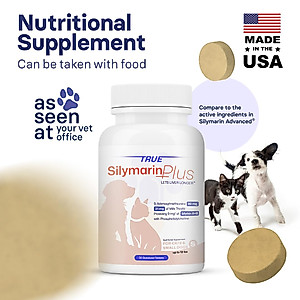 Liver Support & Health Supplement for Small Dogs and Cats – (Milk Thistle) Silymarin & Silybin Formula, (Same), S-Adenosylmethionine, 30 Tablets for Liver Detox & Support