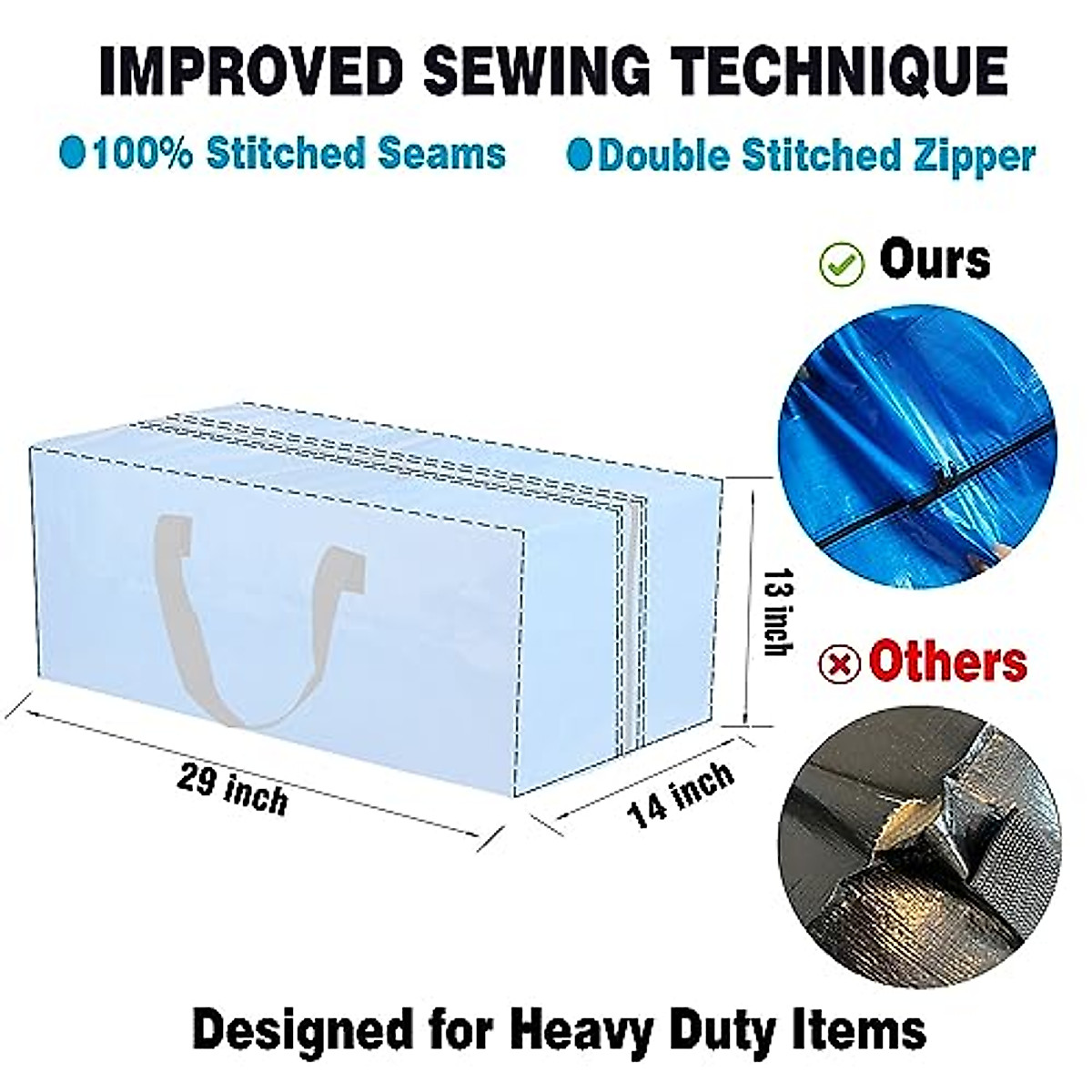 SGPAC Moving Bags Heavy Duty Extra Large with Backpack Straps,Extra Thick Storage Totes with Reinforced Handles for Space Saving,Moving Supplies & Moving Essentials,Alternative to Moving Box,8 Packs