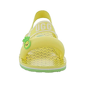 UGG Unisex-Child Zuma Sling Pineapple Stuffie Sandal, Pineapple-yellow, 10 Little Kid