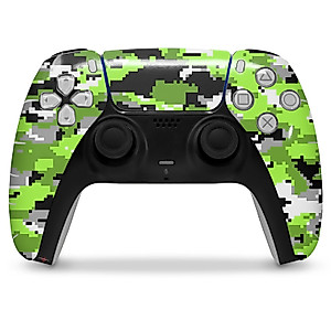 WraptorSkinz Skin Wrap compatible with Sony PS5 DualSense Controller WraptorCamo Digital Camo Neon Green (CONTROLLER NOT INCLUDED)
