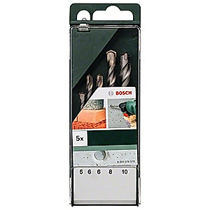 Bosch 2609255417 Set of 5 Concrete Drill Bits ISO 5468 Diameter 5/6 / 8/10 mm