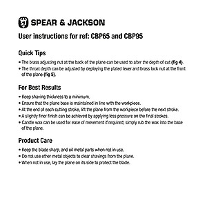 Spear & Jackson CBP65 6 1/2 Inch Block Plane