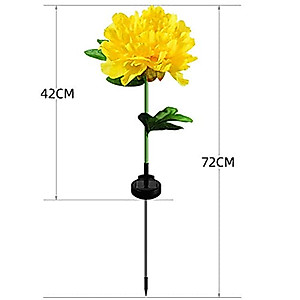 Aolyty Solar Flower Garden Lights, Single Head Solar Peony Light, Outdoor Decoration Solar Stake Lights, 2 Pack IP65 Waterproof LED Landscape Light for Pathway Walkway Patio Lawn Garden (Purple)