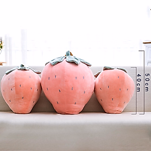 Fawowe Strawberry Plush Pillow Super Soft Fruit Strawberry Stuffed Toy Cute Strawberry Plushie Hugging Pillow Cushion for Kids Toys, 7.8inch