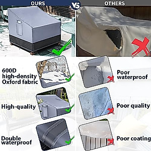Fezosy Outdoor Furniture Cover, Patio Furniture Covers Waterproof for Chairs, Heavy Duty 600D Waterproof Patio Chair Covers, 32" W x 37" D x 36" H Lawn Outdoor Chair Cover 2-Pack