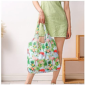 ALIMITOPIA Shopping Bags,Reusable Folding Waterproof Grocery Polyester Bags Totes Foldable Carrier Bags with Self Pouch(4pcs)