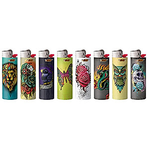 BIC Special Edition Tattoos Series Lighters, Set of 8 Lighters