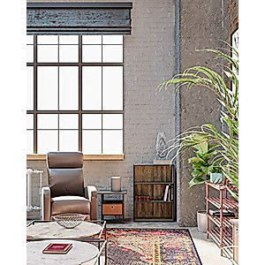 Furinno Andrey End Table / Side Table / Night Stand / Bedside Table with Bin Drawer, Americano/Medium Brown