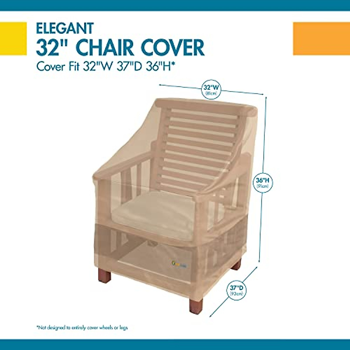 Duck Covers Elegant Waterproof 32 Inch W Patio Chair Cover