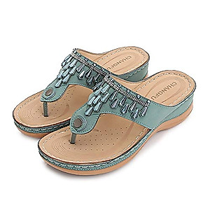 justHIGH Women's Sport Flip Flops Comfort Casual Thong Sandals Outdoor Platform Wedge Sandals Casual Shoes