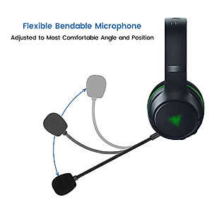 Kaira Pro Mic Replacement for Razer Kaira Pro Wireless Gaming Headset, 3.5mm Detachable Noise Cancelling Microphone Boom for Xbox One, PS4, PS5, PC Black
