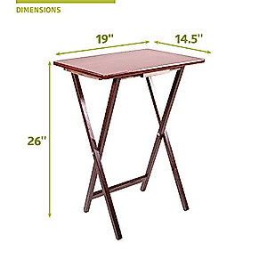 Pearington Folding TV Tray Table for Dining, Laptop Computer Stand, Gaming, Desk, 4-Pack, Espresso