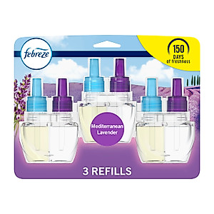 Febreze Odor-Fighting Fade Defy PLUG Air Freshener Refill, Mediterranean Lavender, (3) .87 fl. oz. Oil Refills