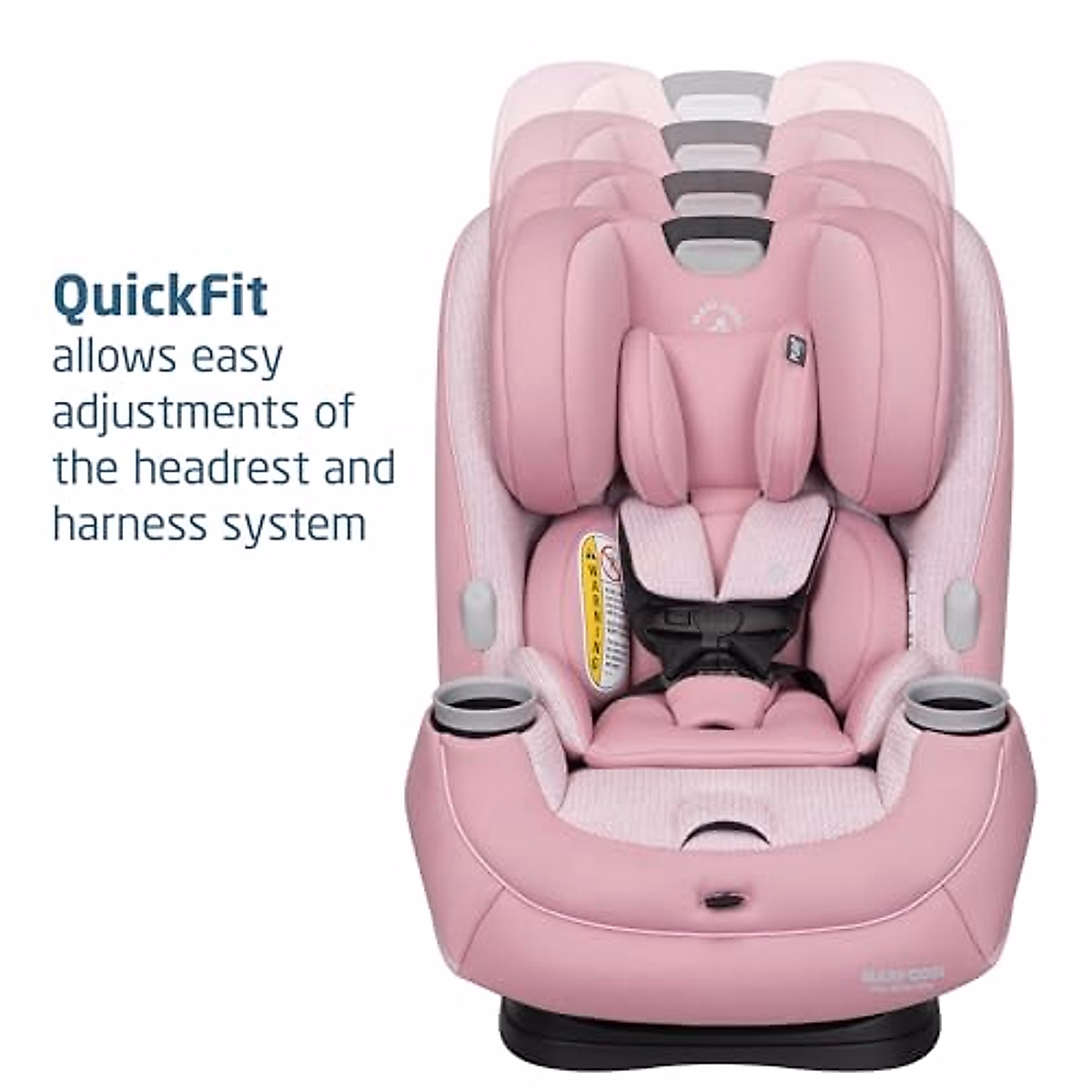 Maxi-Cosi Pria 3 in 1 Convertible Forward and Rear Facing Child Car Seat with Adjustable Harness and Headrest for Kids 4 to 100 Pounds, Pink