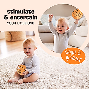 Plush Baby Basketball Rattle | Baby Basketball Toy | Learning Content | Great Gift for Baby and Toddler Girls or Boys | 0-36 Months