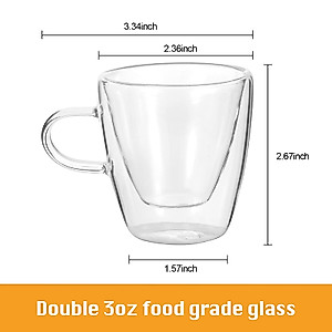 MVPLUE-Mini Express Swiss Single Tube Moka Pot Aluminum Silver，Moka Set includes One Double Wall 3oz Cup,Enjoy delicious coffee in no time