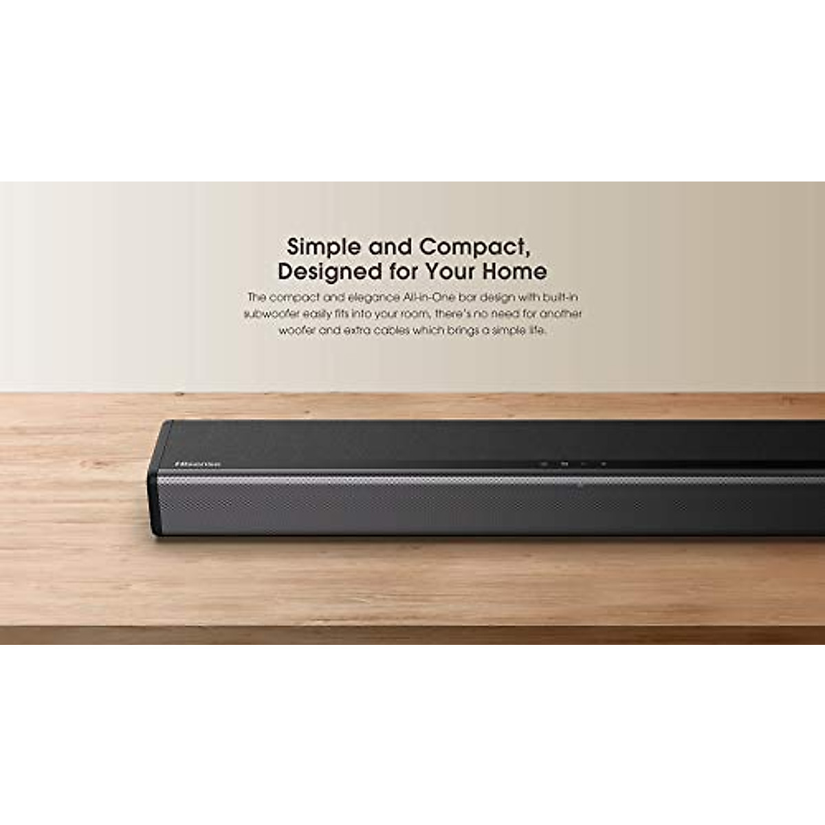 Hisense HS218 2.1ch Sound Bar with Wireless Subwoofer, 200W, Powered by Dolby Audio, Roku TV ready, Bluetooth, HDMI ARC/Optical/AUX/USB, 3 EQ Modes